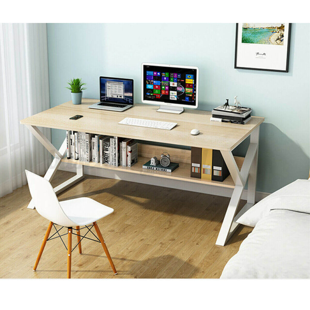 Computer table K shape & Study Desk Office Workstation & Gaming Table ...